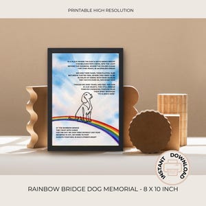 Rainbow Bridge Poem Digital Print 8x10 Inch | Pet Loss Memorial Print ...