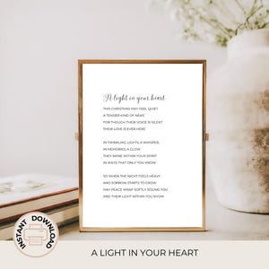 Christmas Memorial Poem Sympathy Card | Printable Christmas Card for ...