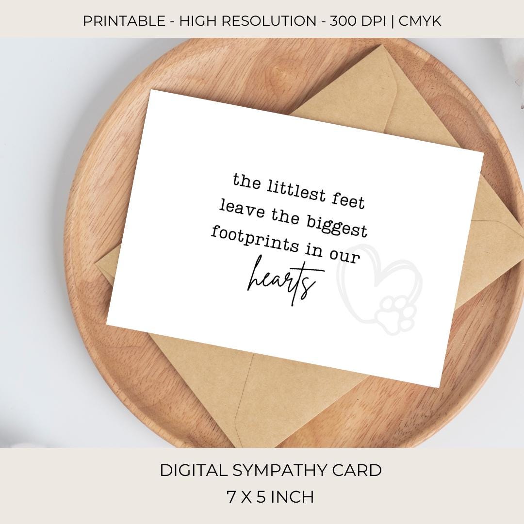 PET SYMPATHY CARD | the Littlest Feet Leave the Biggest Footprints on ...