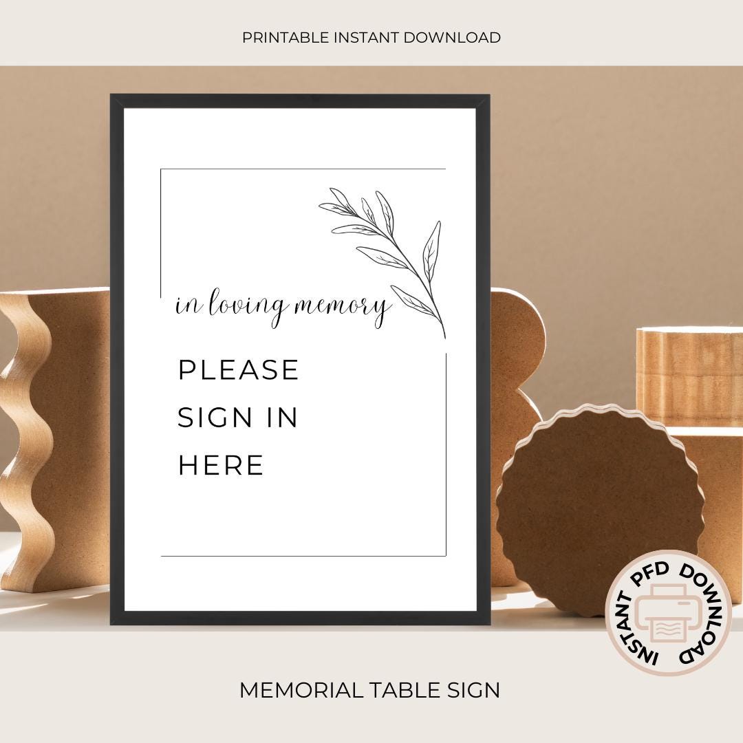 Please Sign in Here Sign | Celebration of Life | Modern Minimalist ...
