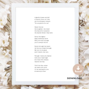 Celebration of Life Poem | in Loving Memory Poem Digital Print ...