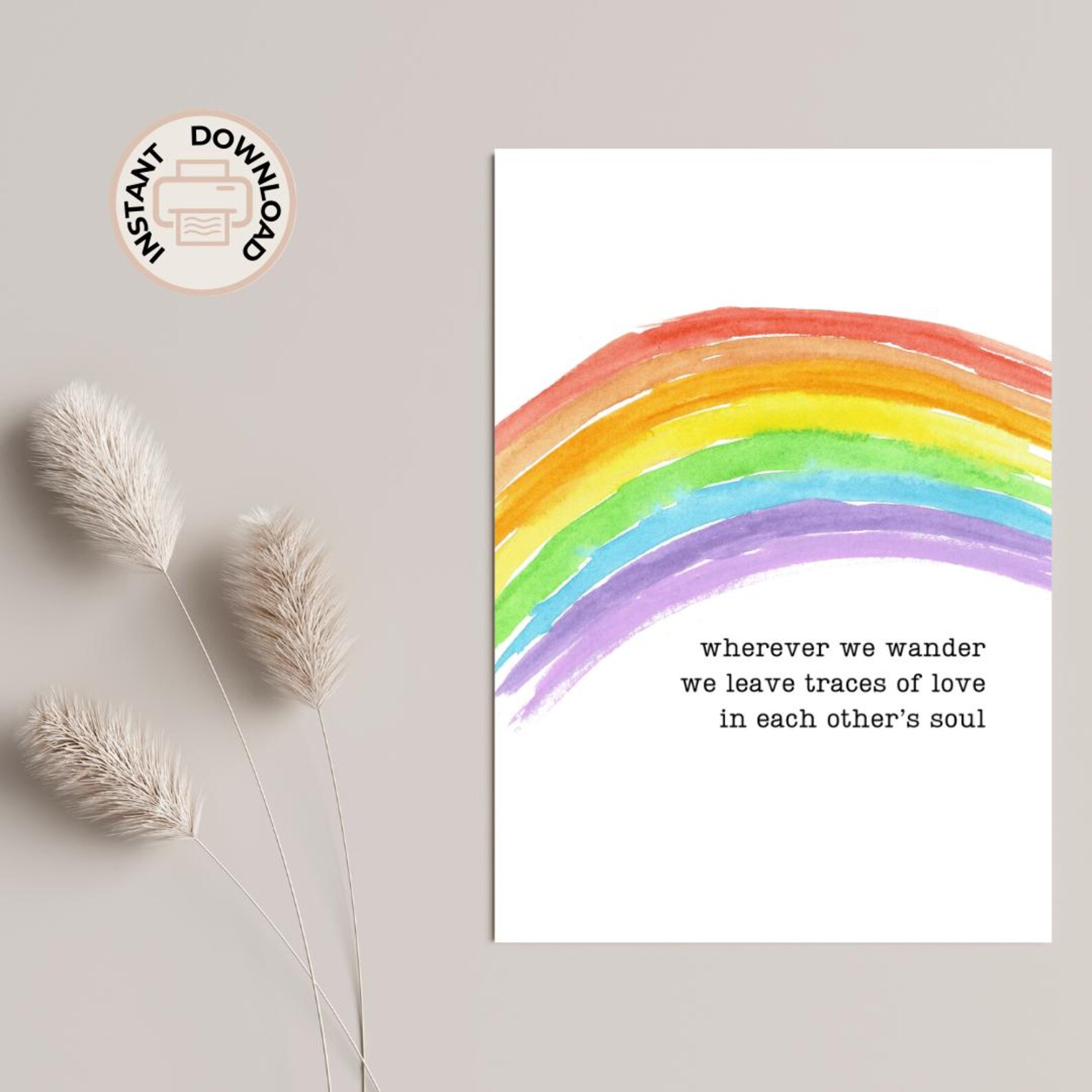 Sympathy Card Rainbow Poem | Printable 5x7 Inch | Celebration of Life ...