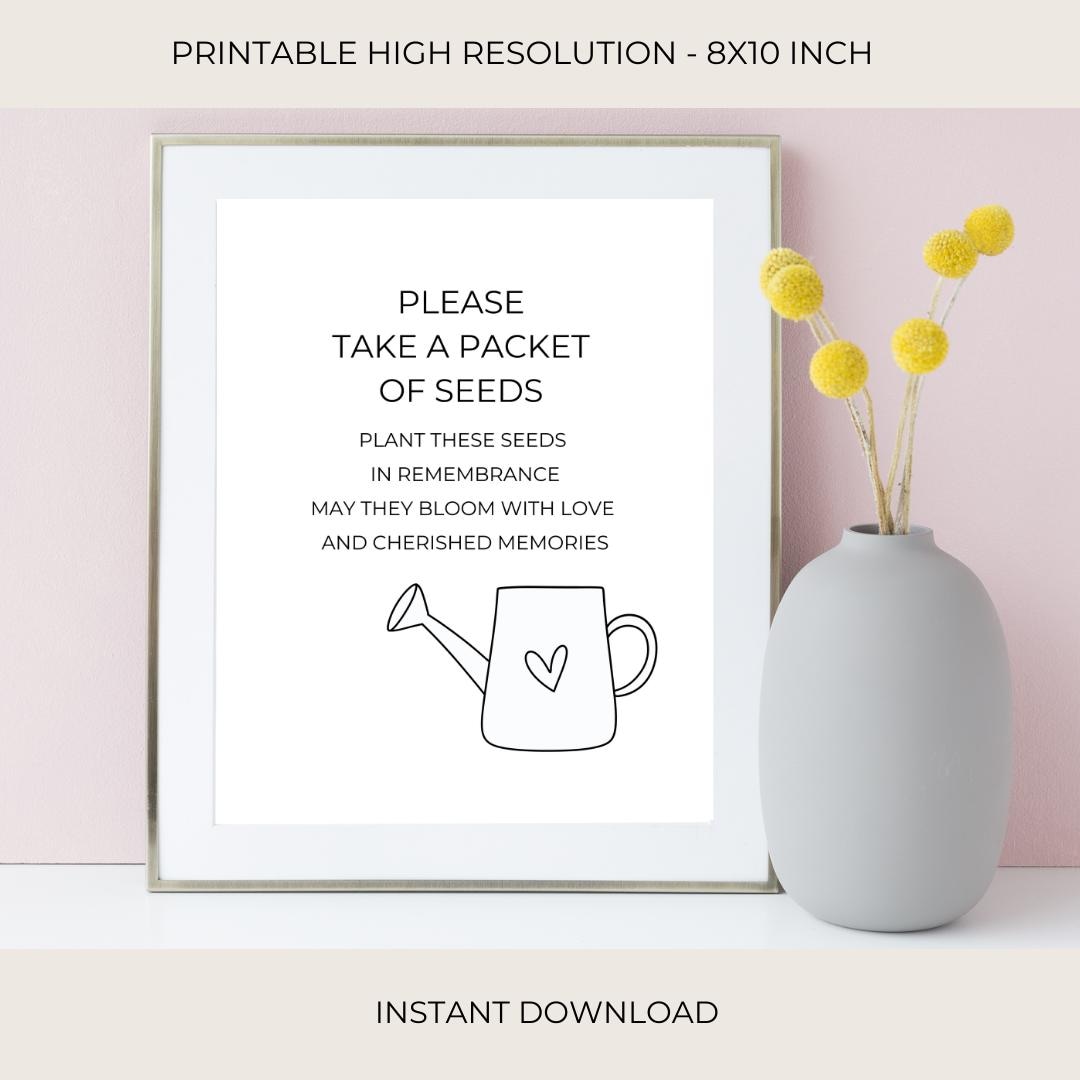 Plant These Seeds in Loving Memory Sign | Please Take A Packet of Seeds ...