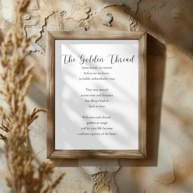 Wedding Poem Printable the Golden Thread | Elegant Love Quote | Digital ...