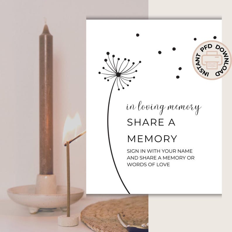 Share A Memory or Words of Love | Modern Minimalist Guest Book Sign ...