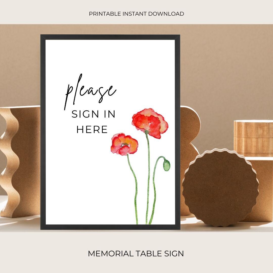 Please Sign in Here Sign | Celebration of Life | Modern Minimalist ...