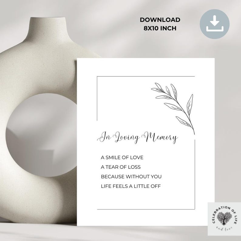 A Smile of Love A Tear of Loss Funeral Poem | in Loving Memory Poem ...