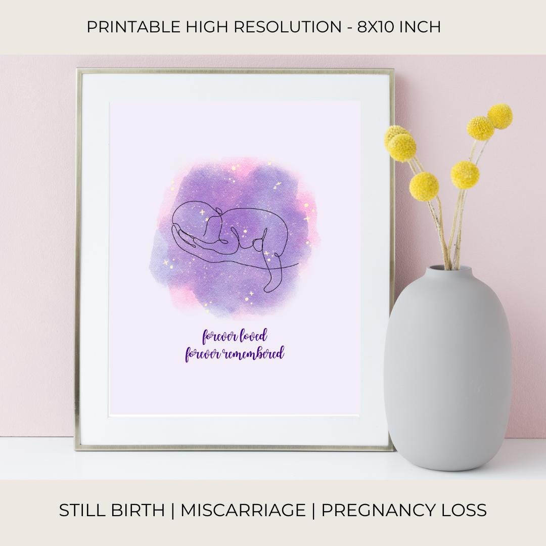 Miscarriage Art Pink Sympathy Gift Miscarriage Loss of Baby Poster ...