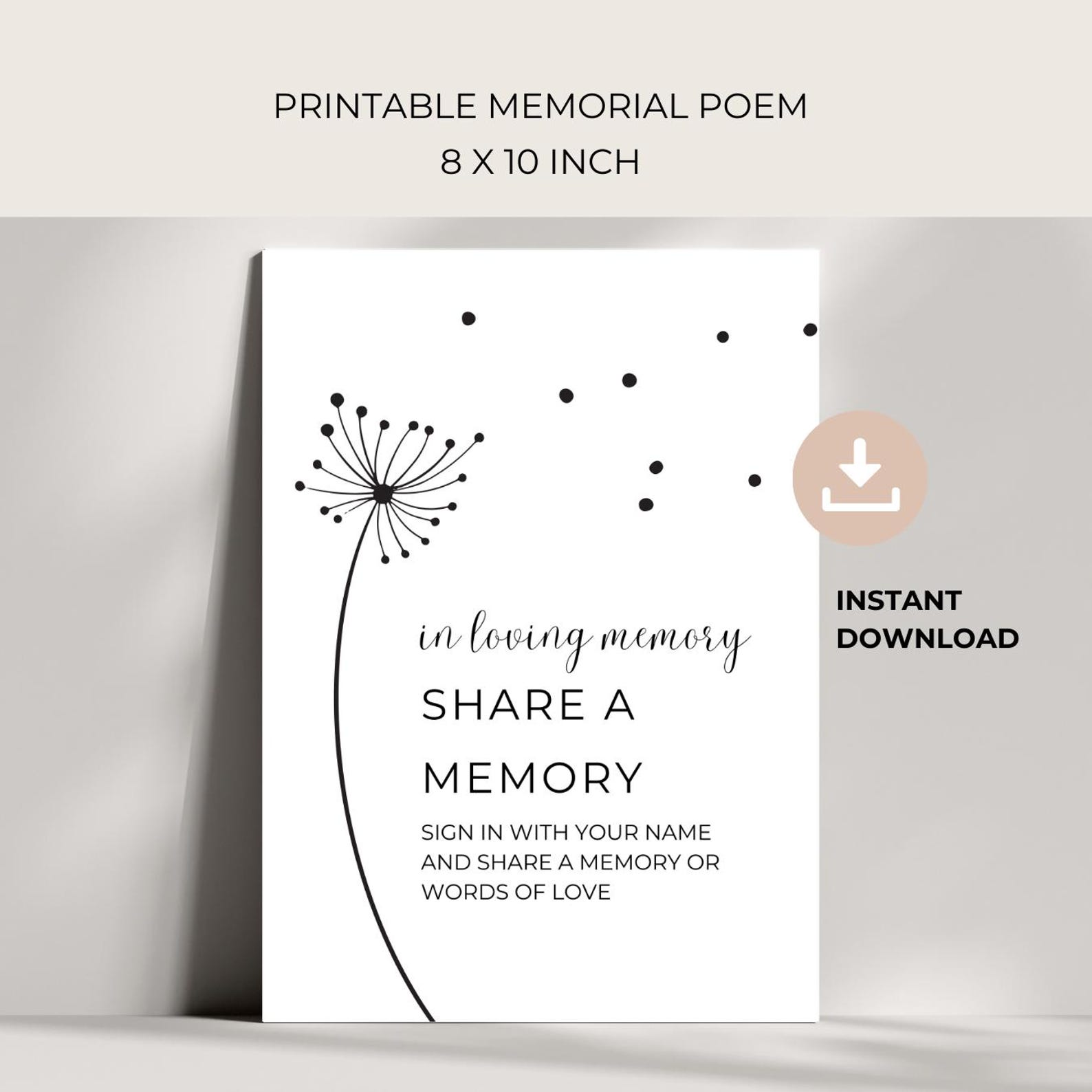 Share A Memory or Words of Love | Modern Minimalist Guest Book Sign ...