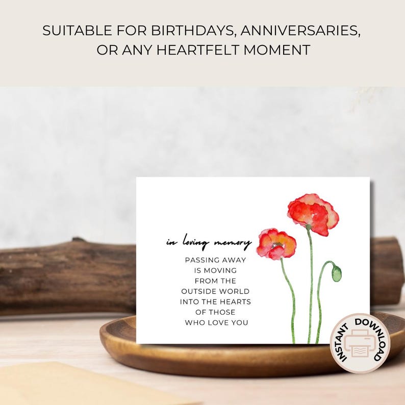 Thoughtful Table Sign Poem | in Loving Memory - 7x5 Digital File ...