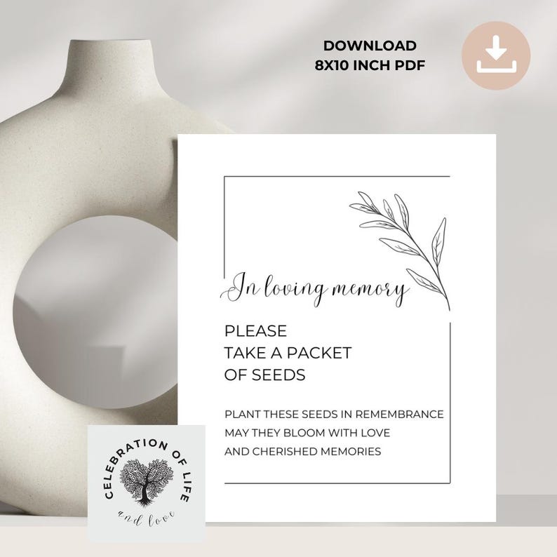Plant These Seeds in Loving Memory Sign | Please Take A Packet of Seeds ...
