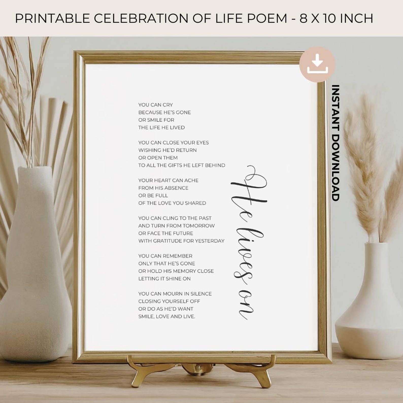 Funeral Poem He Lives on | in Loving Memory | MEMORIAL Poem Dad ...