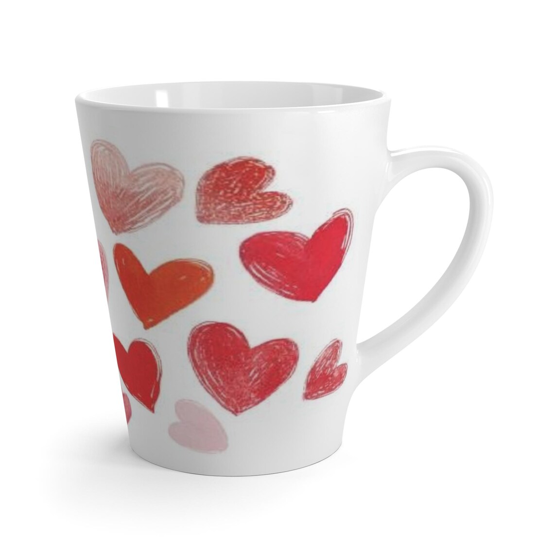 Heart Drawn Latte Mug, Valentine's Day Gift, Coffee Tea Cup - Etsy