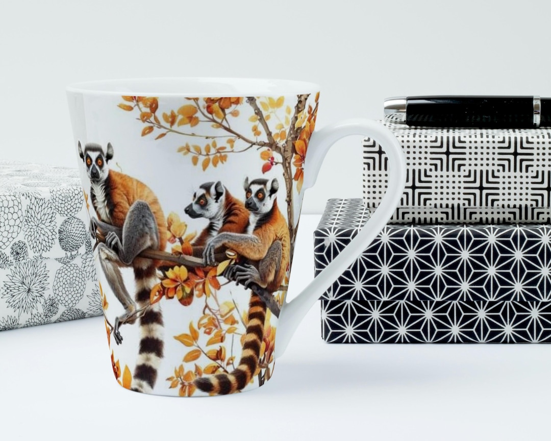 Lemur Mug Cute Animal Coffee Cup, Jungle Safari Tea Mug, Wildlife Lover ...