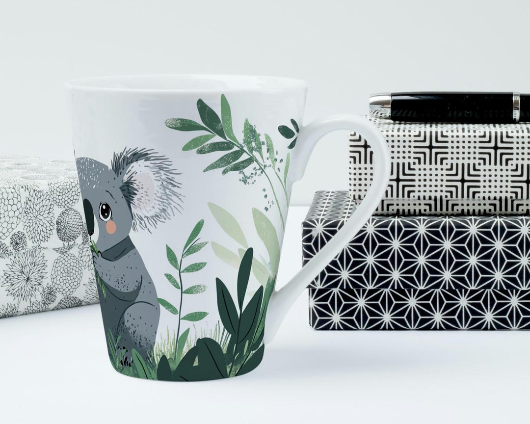 Koala Mug, Cute Animal Coffee Cup, Cartoon Tea Mug, Adorable Wildlife ...