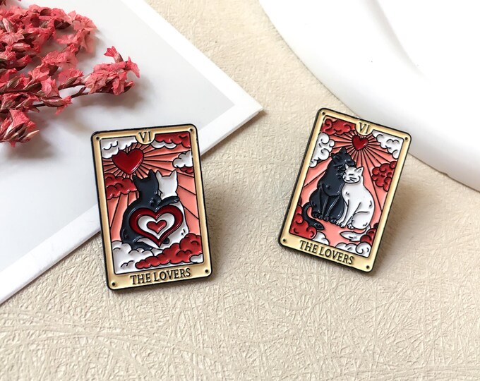 Sun & Moon Cat Enamel Pin ; Moon Cat, Sun Cat, Lapel Pin, Brooch Pin 1.5 Inch, Celestial, Cat ...