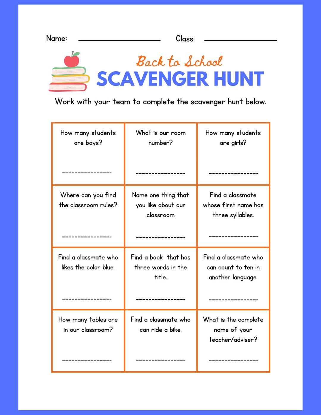 Back to School Scavenger Hunt for Kids - Etsy