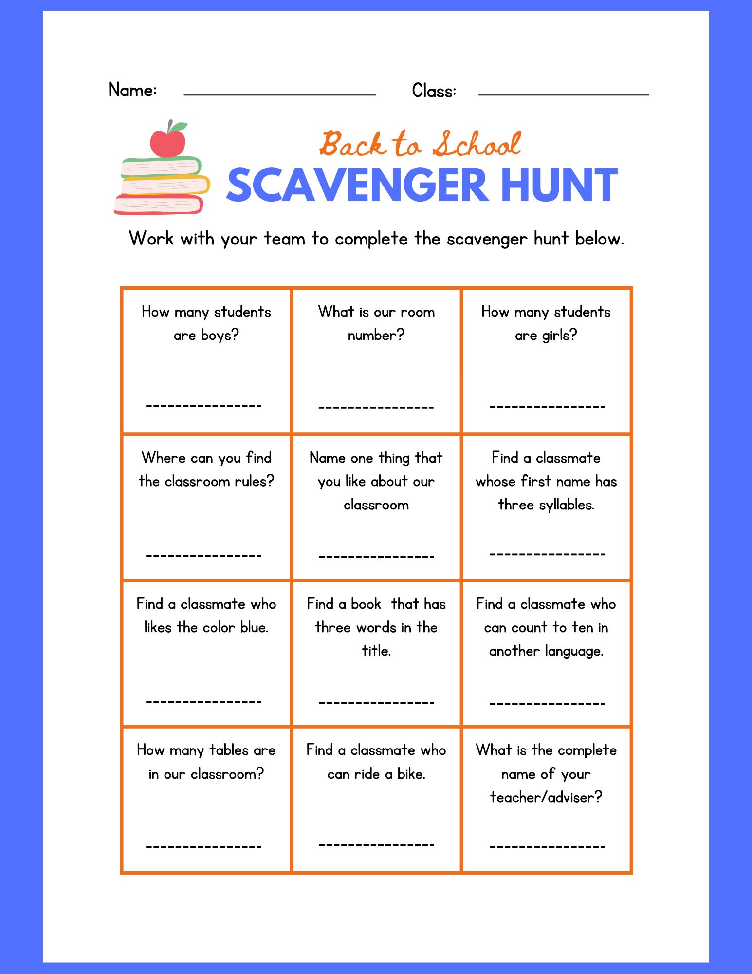 Back to School Scavenger Hunt for Kids - Etsy