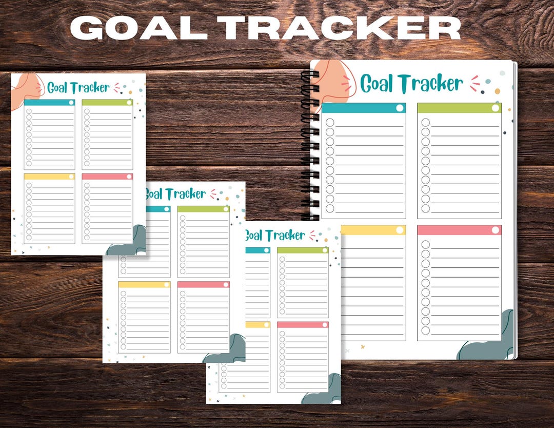 Colorful Goal Setting Template | Digital Planner Insert | Goal Tracker | Printable ...
