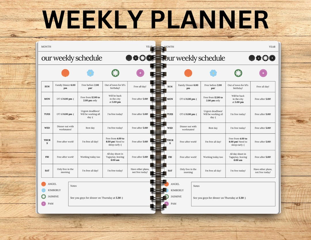 Weekly Schedule Planner | Weekly Planner Printable | Digital Download ...