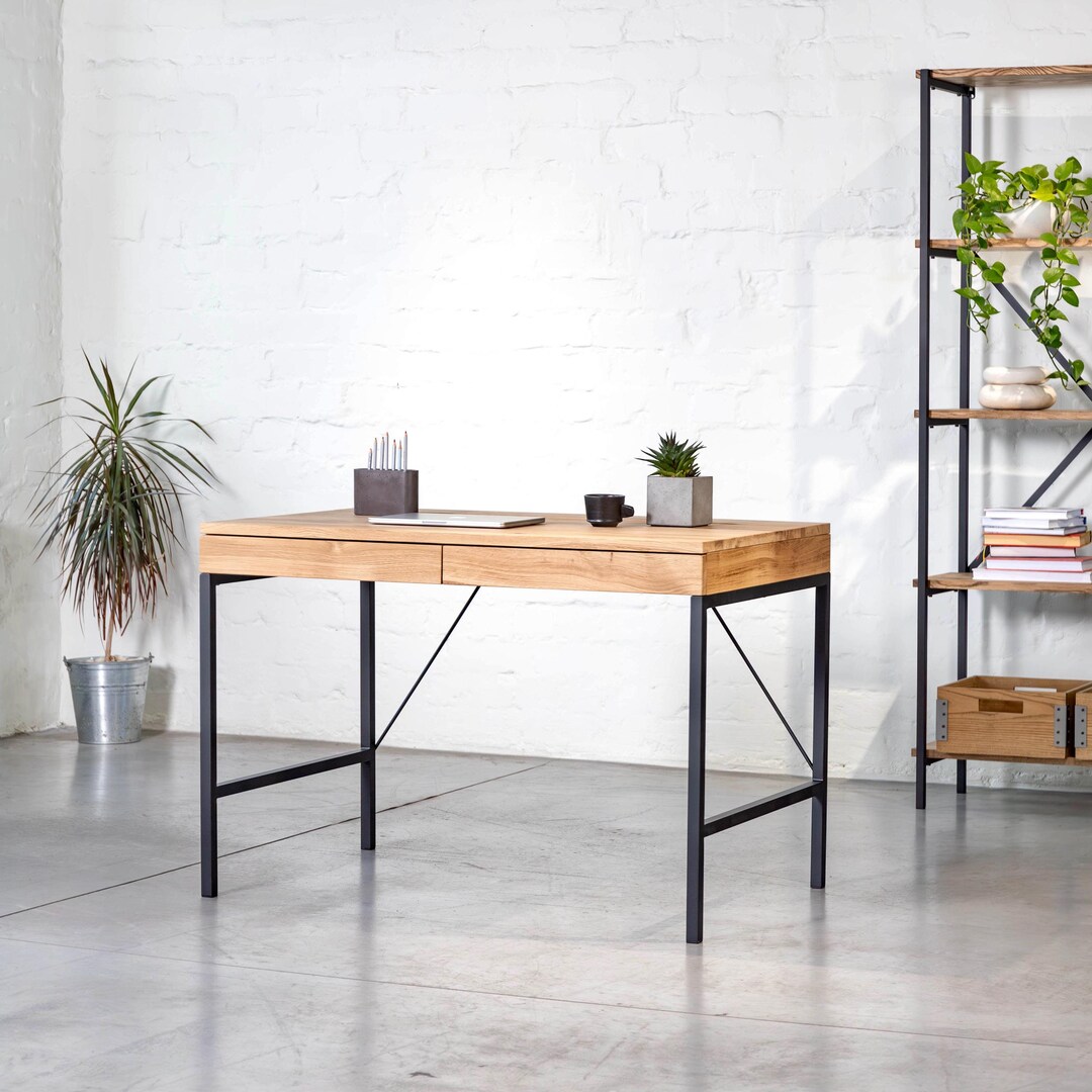 Computer Desk Mennen With Сontainer Oak Wooden Table Unique Solid Oak ...