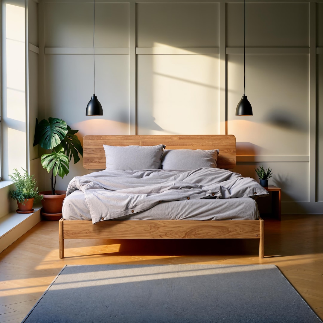 Oak Bed Frame Norwich Handmade Bedroom Decor Home Unique Scandinavian ...