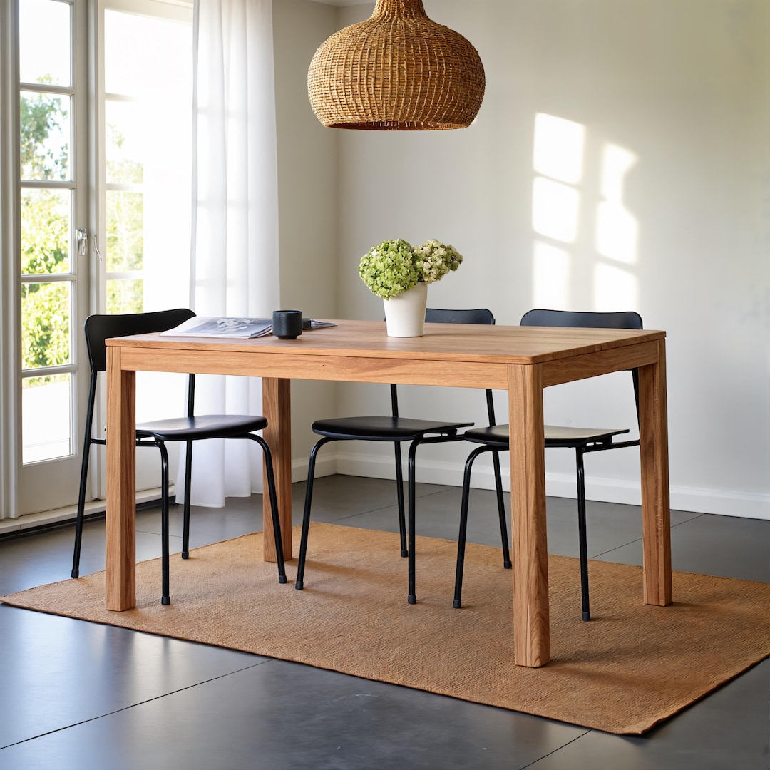 Scandinavian Ulm Kitchen Table: Handmade Solid Wood Dining Room ...