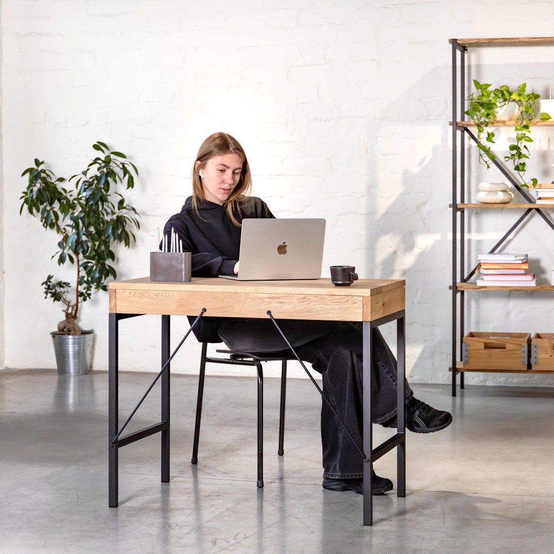 Office Desk Mennen Oak Wooden Table Unique Home Furniture Executive ...