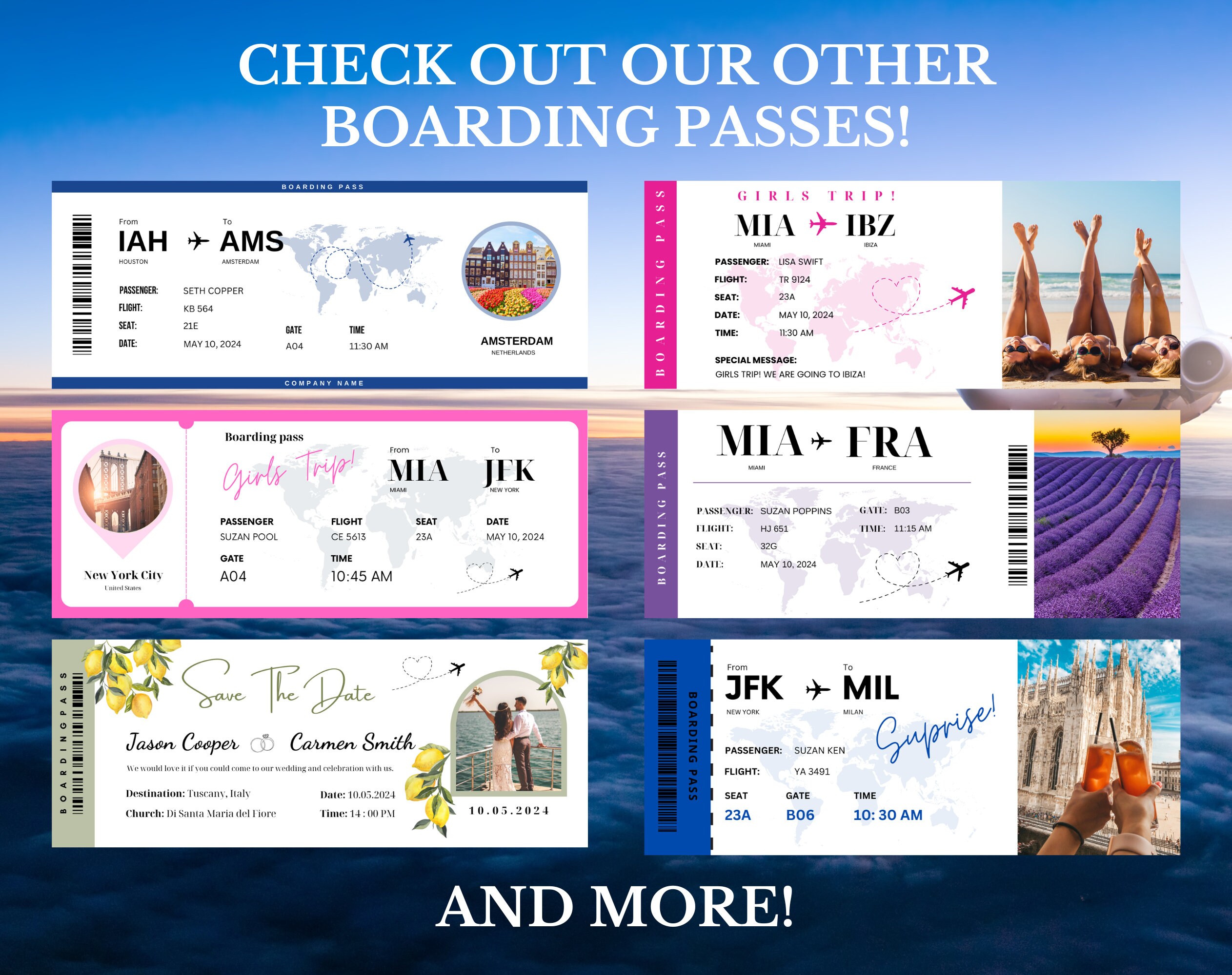 Editable Boarding Pass Template, Boarding Pass, Boarding Pass ...
