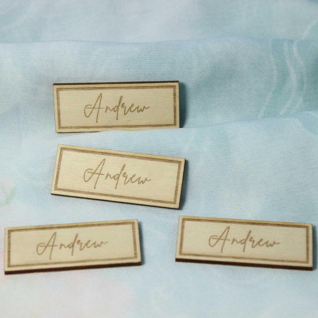 Personalized Guest Name Place Card Engraved Baby Name Rectangle Tag ...