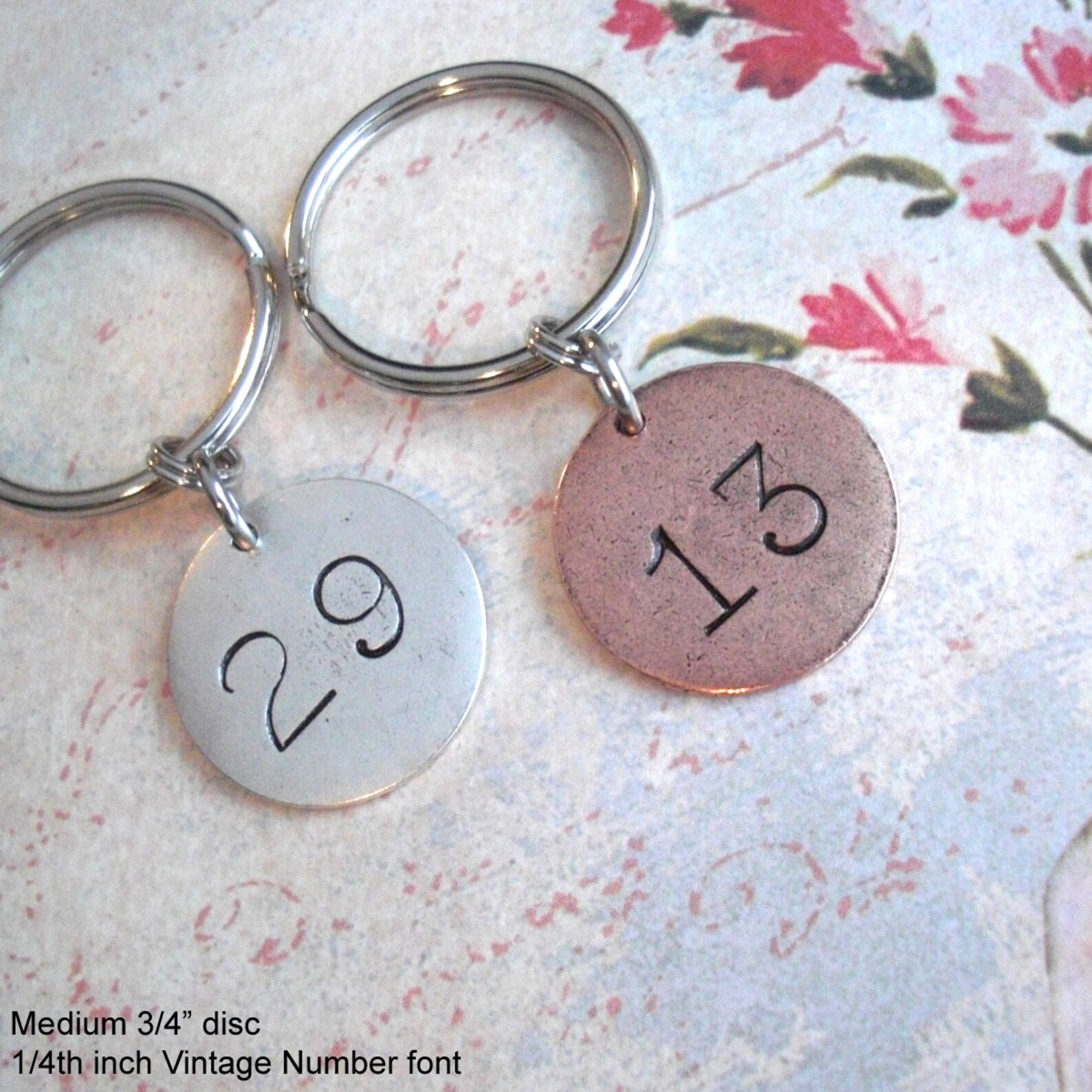Room Number Key Chain .. Hand Stamped Customized Antiqued | Etsy