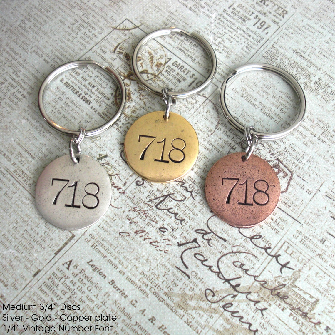 Room Number Key Chain .. Hand Stamped Customized Antiqued | Etsy