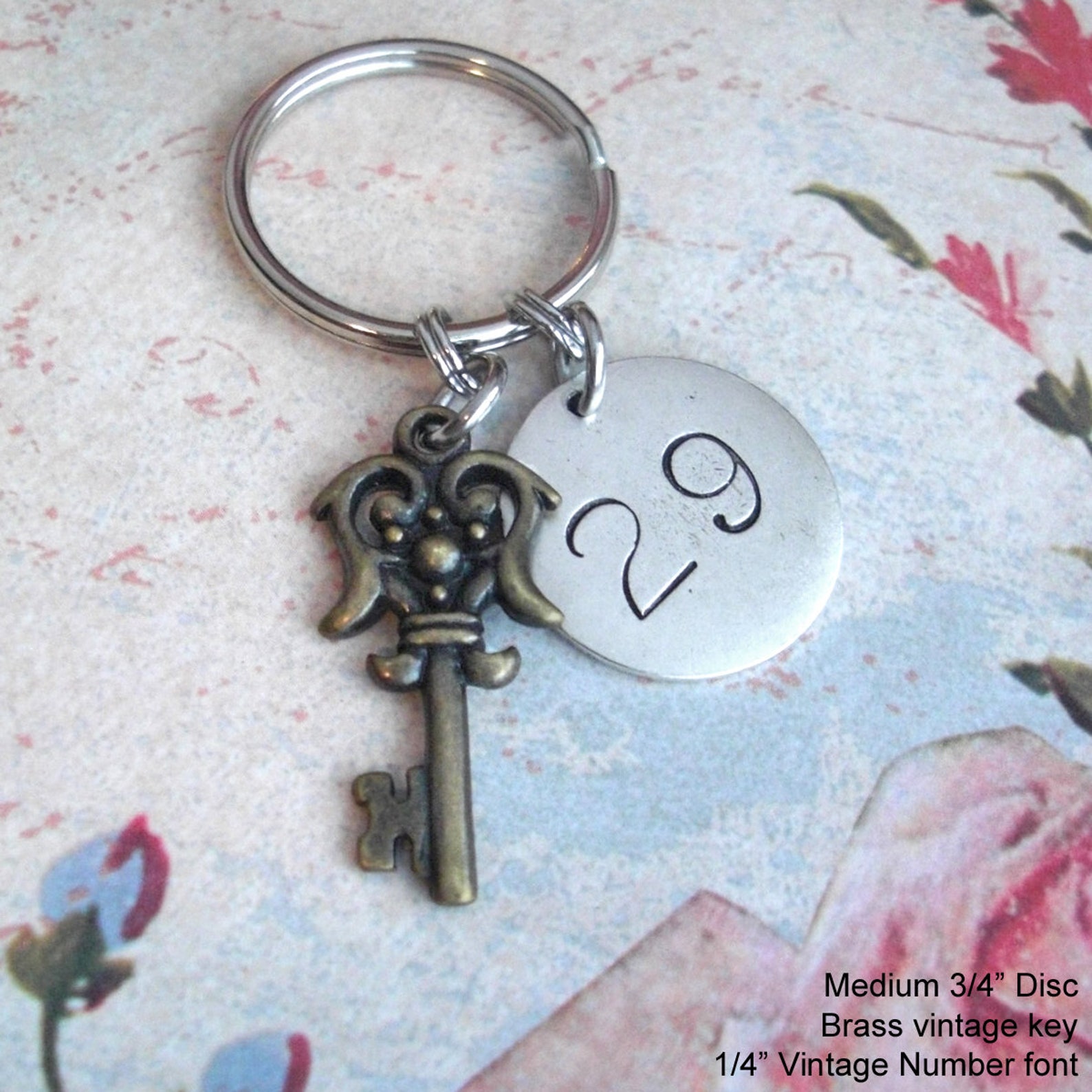 Room Number Key Chain .. Hand Stamped Customized Antiqued | Etsy