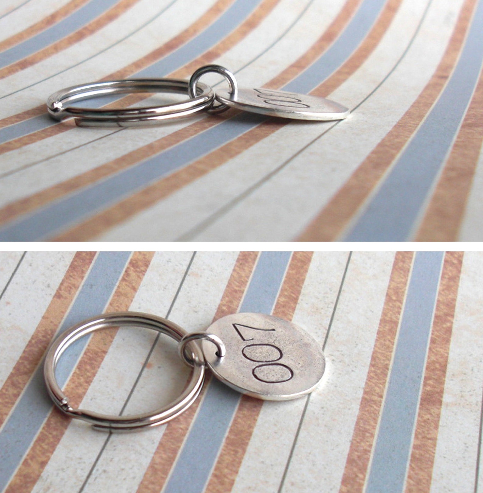 Room Number Key Chain .. Hand Stamped Customized Antiqued - Etsy