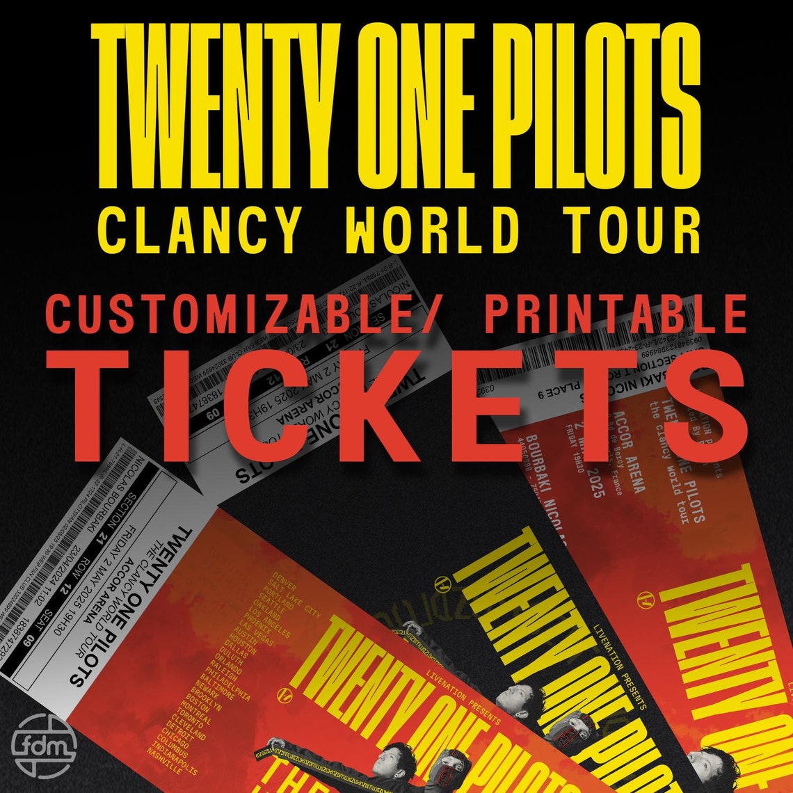 Clancy World Tour 2024 Tickets twenty One Pilots Printable ...