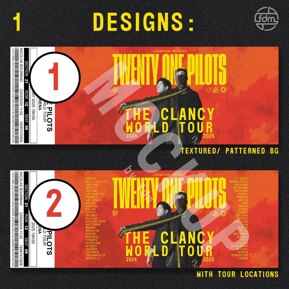 Clancy World Tour 2024 Tickets twenty One Pilots Printable ...