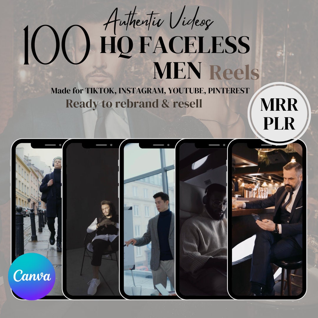 100 Faceless Men Videos Done for You Reels Templates Content Vault ...