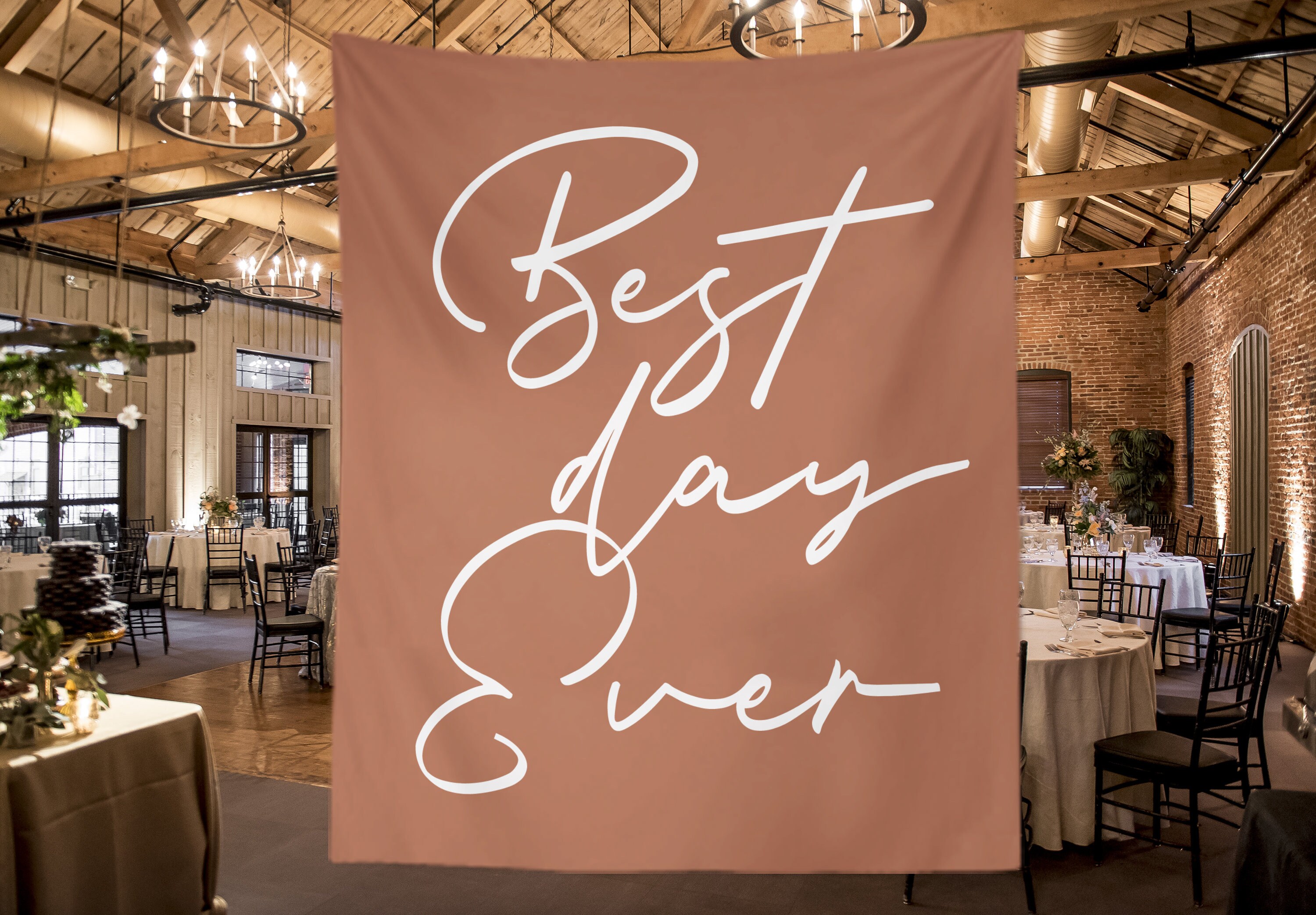 Best Day Ever Wedding Backdrop for Photo Booth and Dessert Table ...