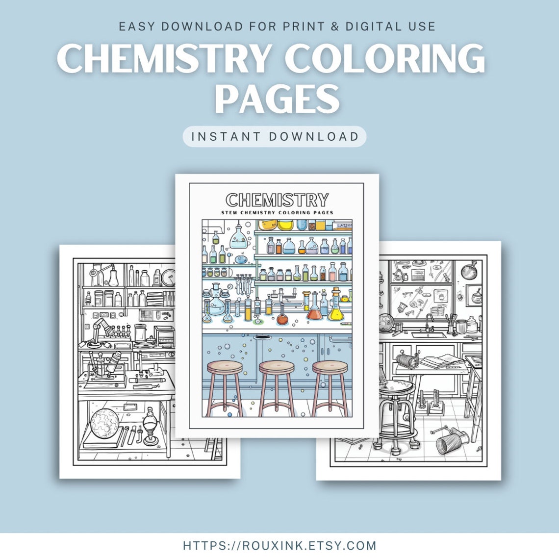 STEM Chemistry Coloring Pages Educational Science Coloring Book 10 ...