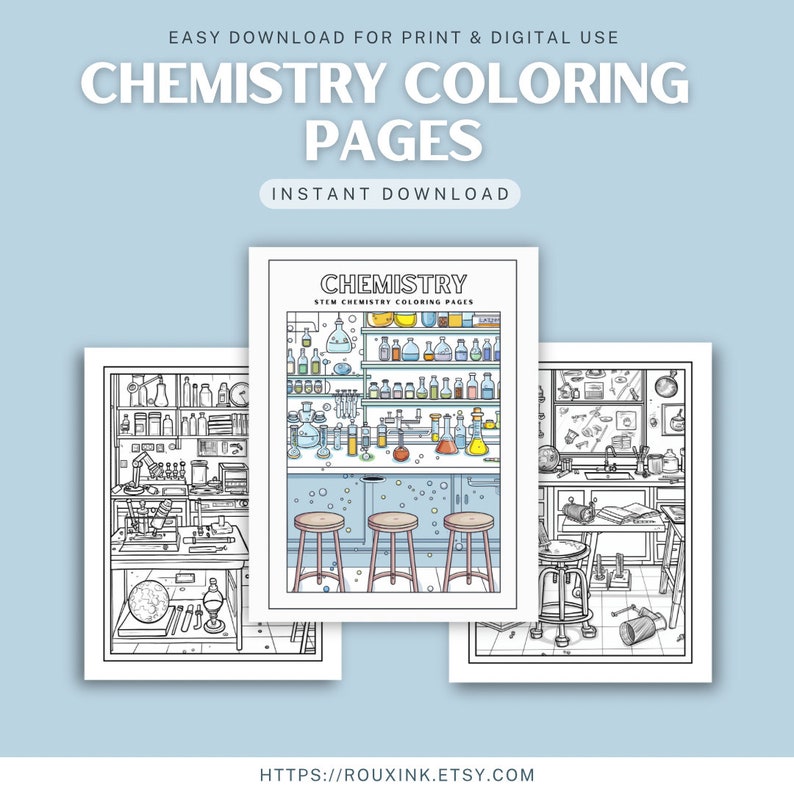 STEM Chemistry Coloring Pages Educational Science Coloring Book 10 ...