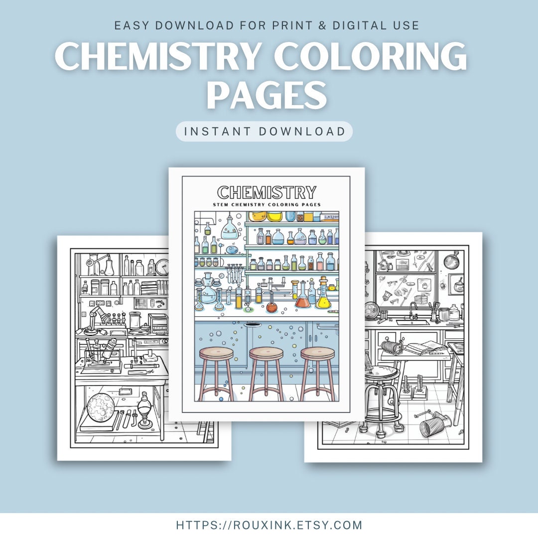 STEM Chemistry Coloring Pages Educational Science Coloring Book 10 ...