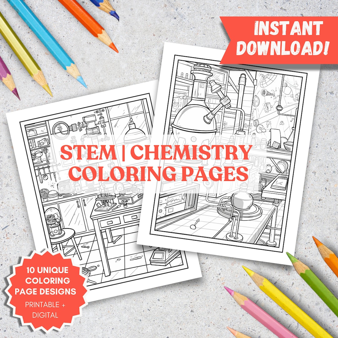 STEM Chemistry Coloring Pages Educational Science Coloring Book 10 ...