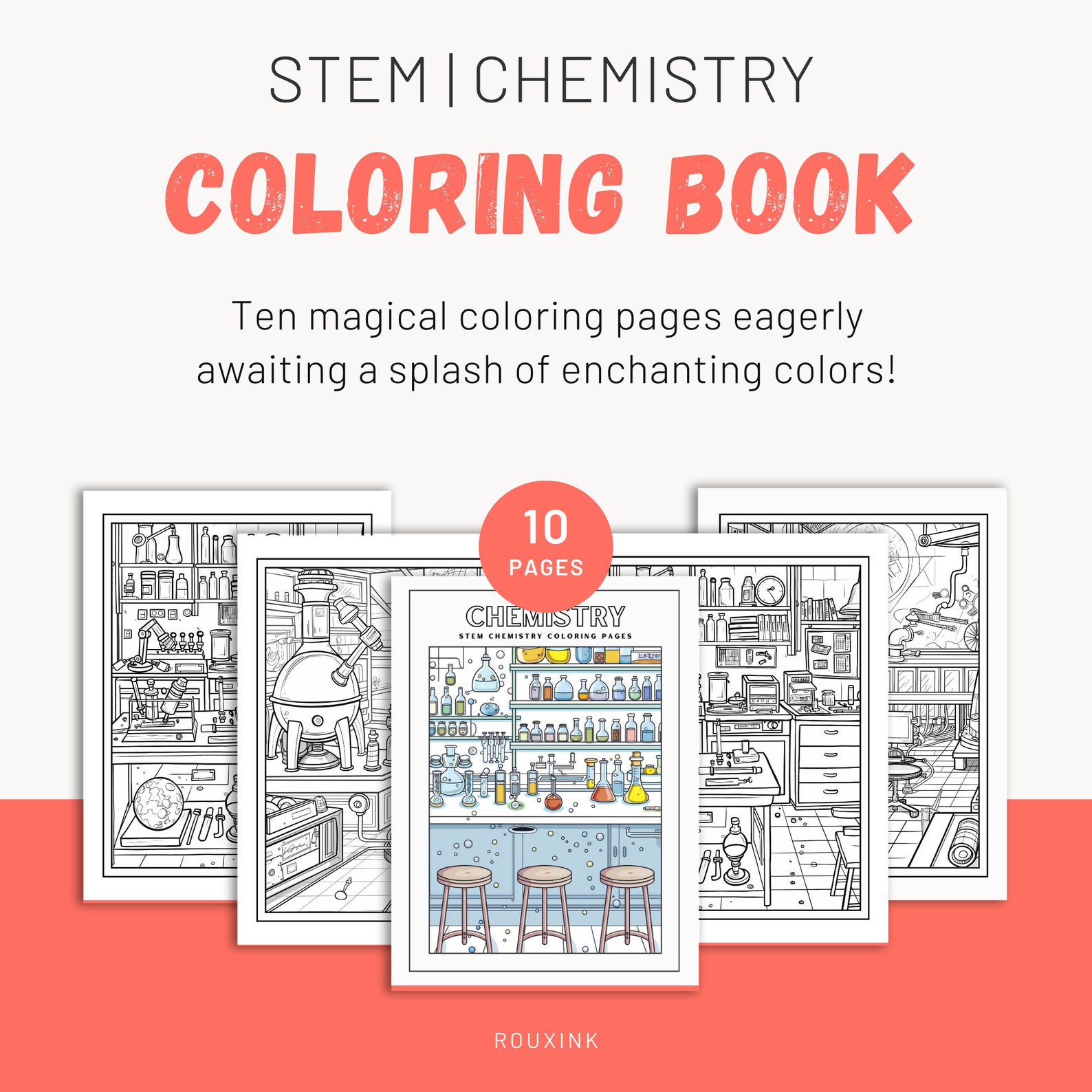 STEM Chemistry Coloring Pages Educational Science Coloring Book 10 ...