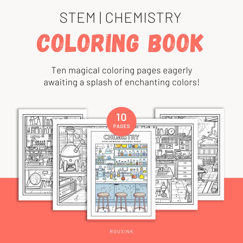 STEM Chemistry Coloring Pages Educational Science Coloring Book 10 ...