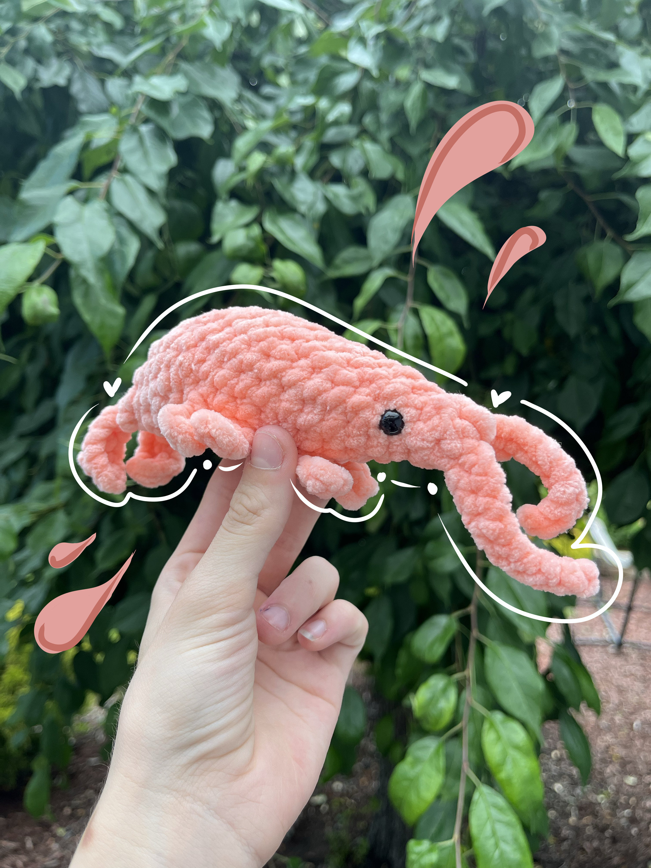 Handmade Crochet Shrimp Plushie Cute Soft Shrimp Stuffed Animal - Etsy