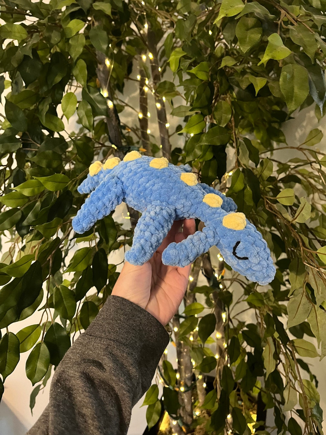 Handmade Crochet Soft Small Nessie Plushie | Crocheted Cute Blue ...