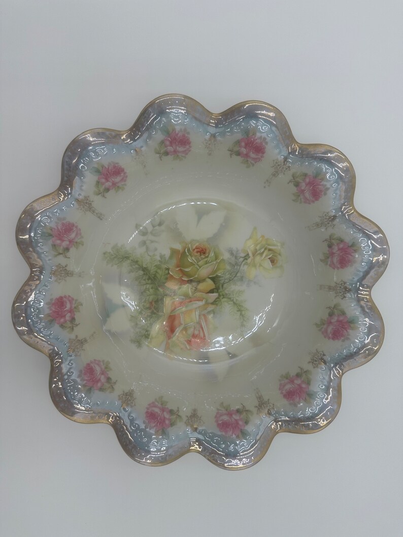 Antique MZ Austria Habsburg China Porcelain Large Serving Bowl Hand ...