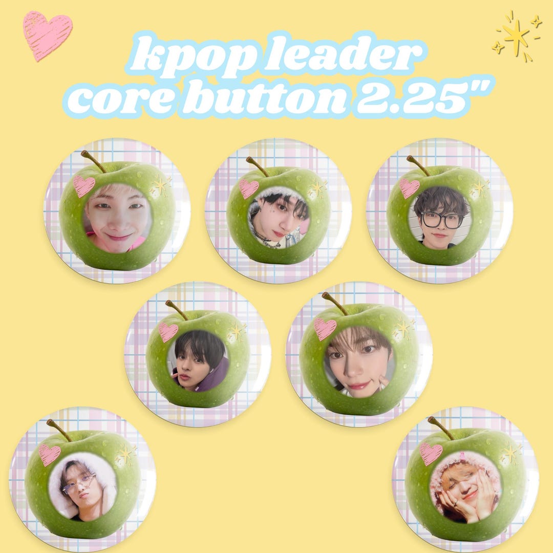 Kpop Leader Core Apple Themed Button, Kpop Merch, Kpop Button, Bts ...