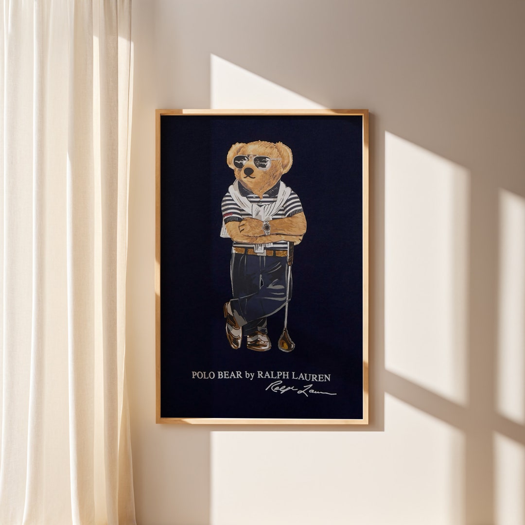 Polo Bear Wall Art Poster, Fashion Magazine Poster, Vintage Fashion ...