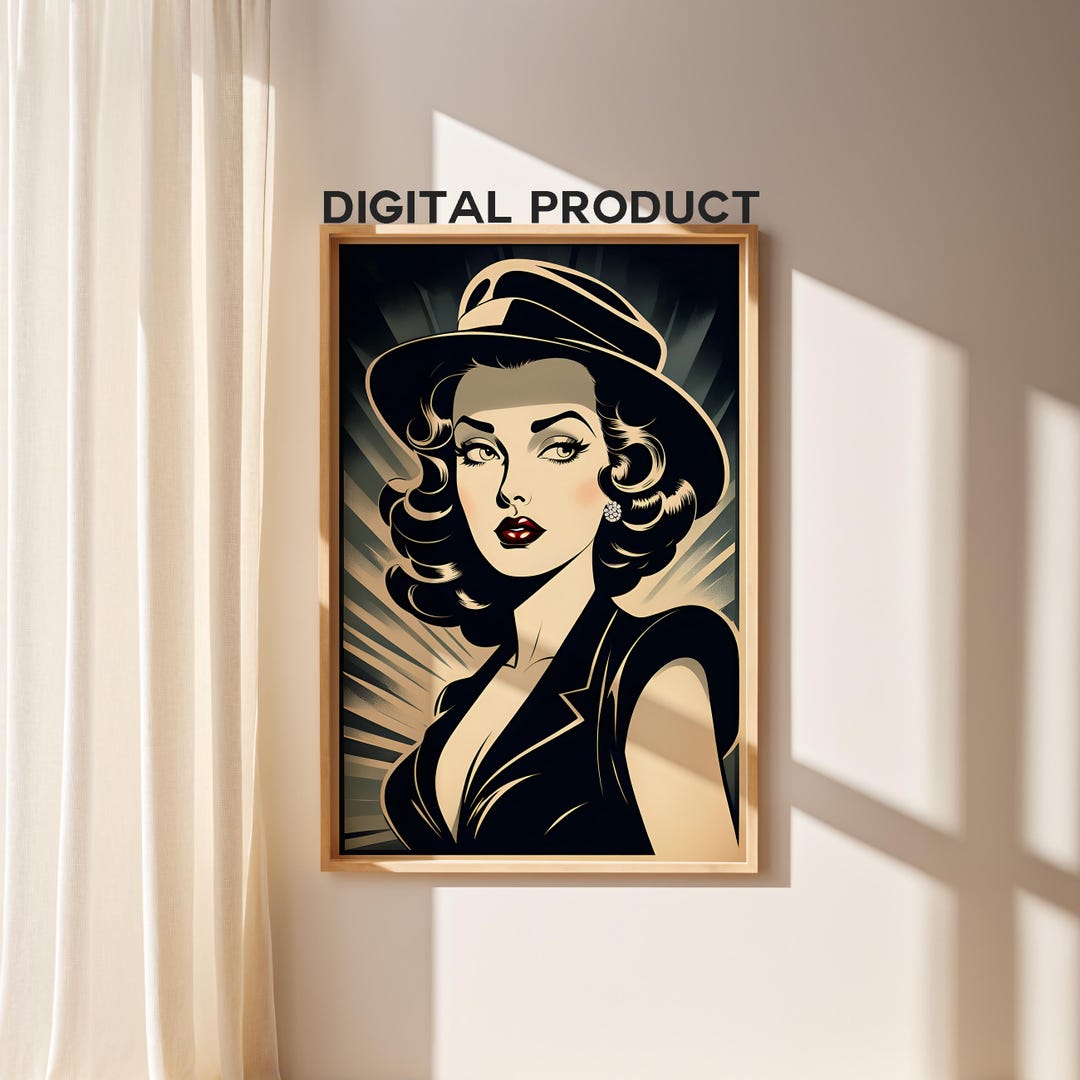 Vintage Woman Poster Retro Woman Wall Art Badass Bestie Eclectic Wall ...